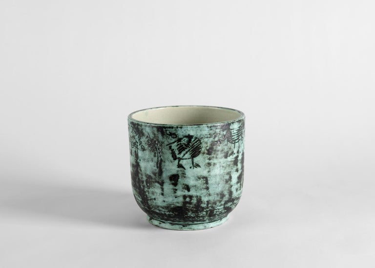 Jacques Blin, Blue Glazed Ceramic Vase, France, Mid-Twentieth Century ...