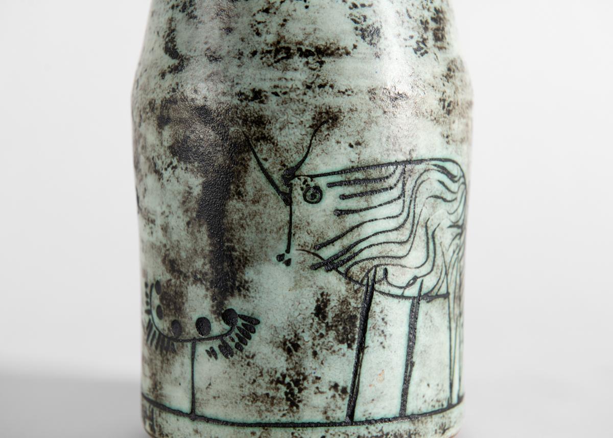 Jacques Blin, Blue Glazed Ceramic Vase, France, Mid-Twentieth Century ...