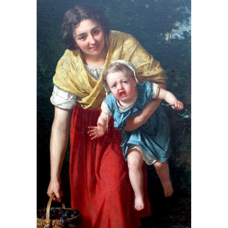 Jacques Chantron 'French 1842-1918' 19th Century Oil on Canvas "Mother ...