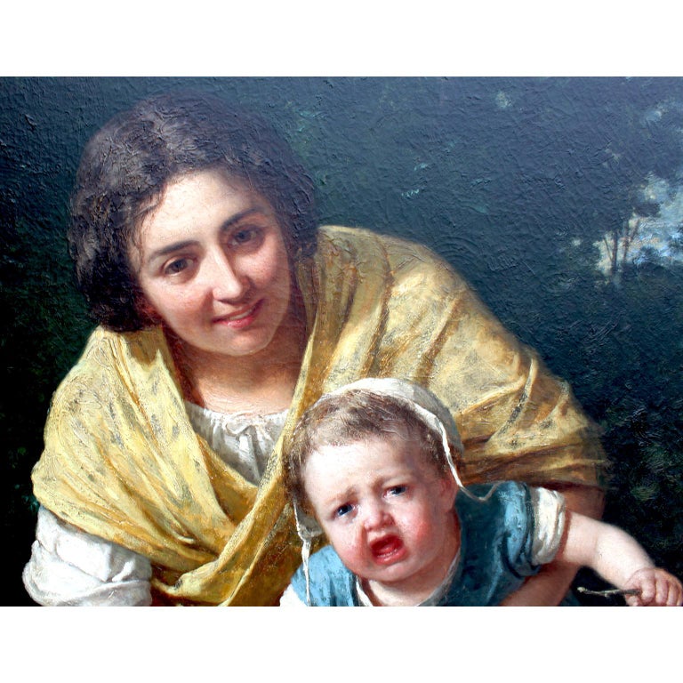 Jacques Chantron 'French 1842-1918' 19th Century Oil on Canvas "Mother ...