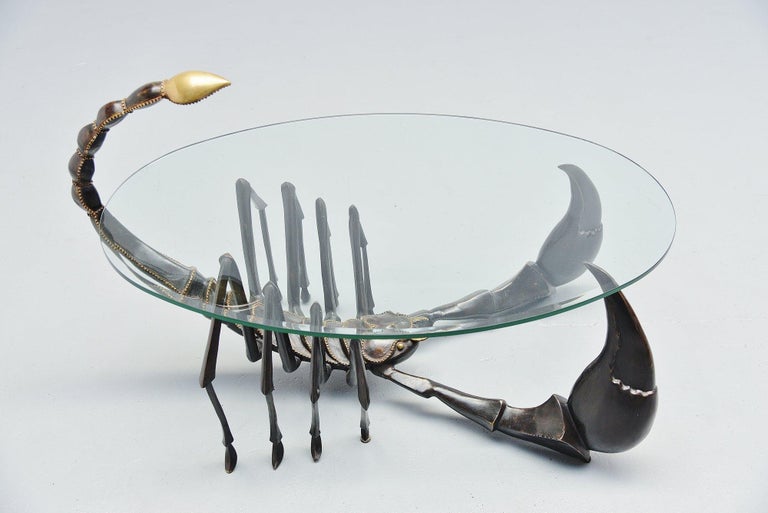 Jacques Duval Brasseur Attributed Scorpion Coffee Table Bronze, France ...