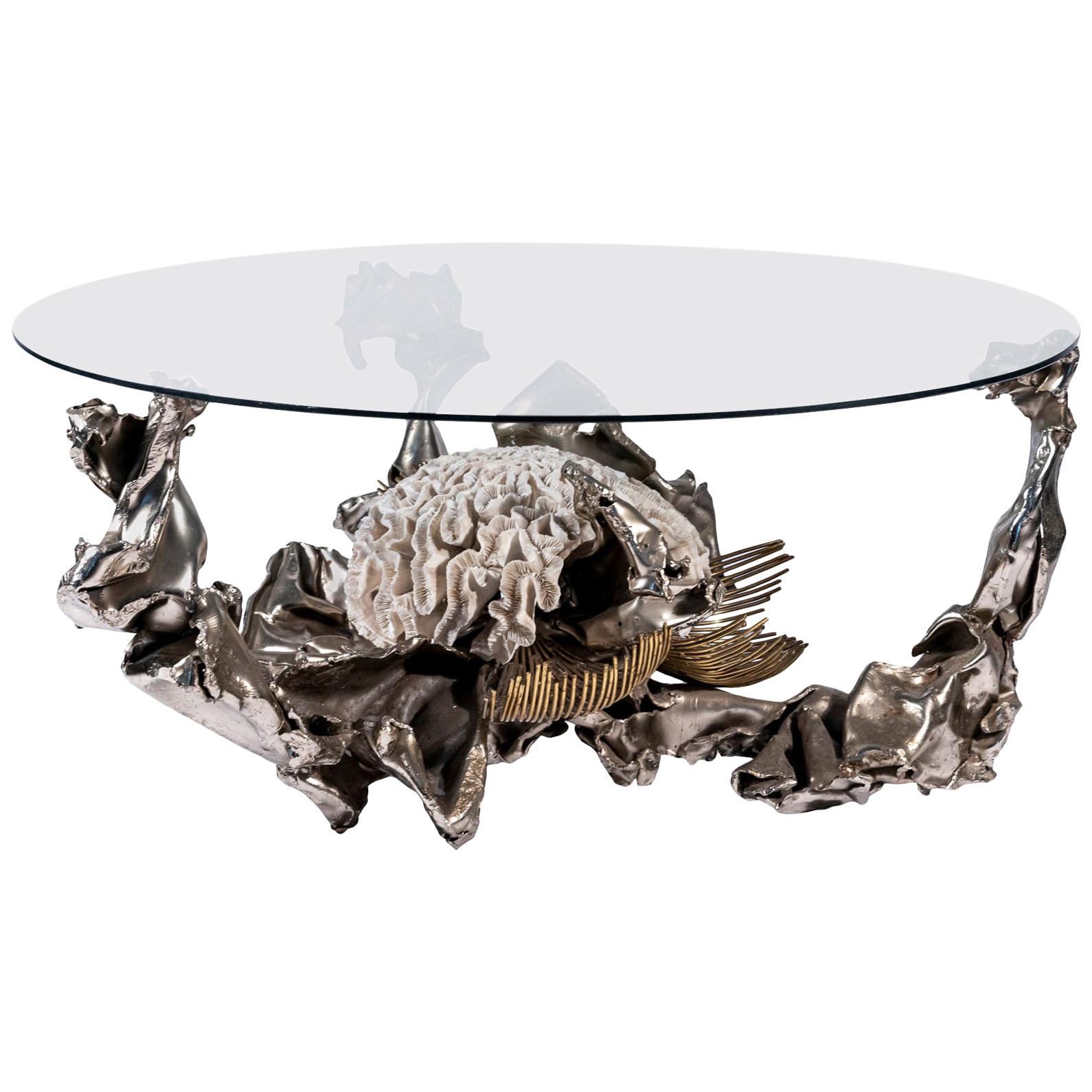 Bronze Scorpion Coffee Table Attributed to Jacques Duval-Brasseur ...