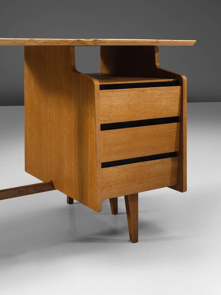 Jacques Hauville Small Oak Writing Desk For Sale at 1stDibs | small oak ...