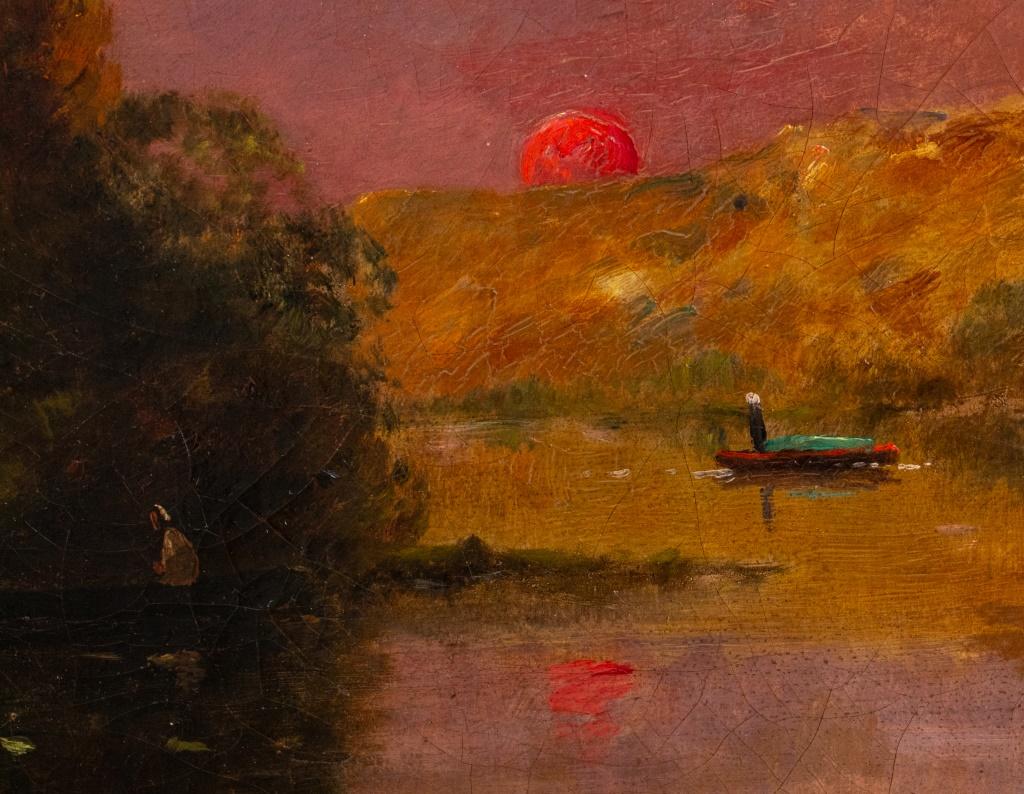 Jacques Henri Delpy Sunset Landscape Oil on Canvas For Sale at 1stDibs