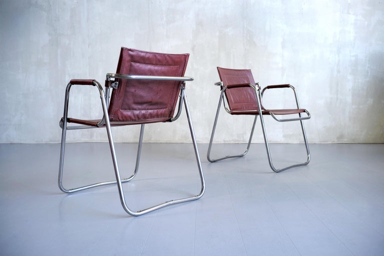 Jacques Hitier, Pair of Tubauto Armchairs, France, 1950 For Sale at 1stDibs