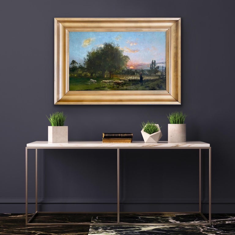 Jacques Jobbé-Duval - Large 19th century French Barbizon School oil ...