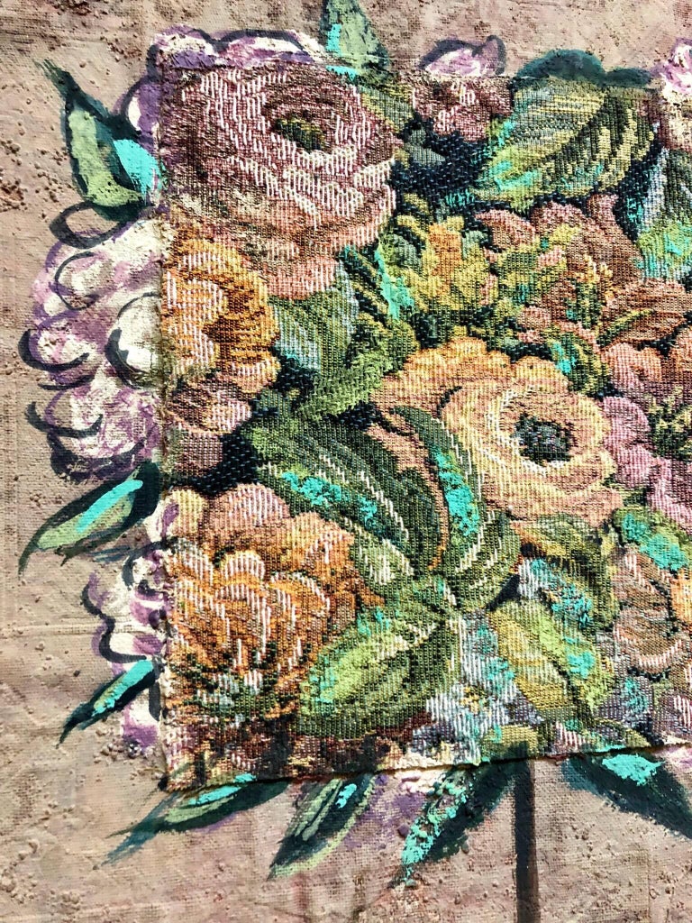 Jacques Lamy - Mixed Media Floral Oil Painting Collage Bouquet of ...