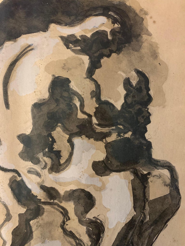 Jacques Lipchitz - Prometheus Conquering the Vulture, Gouache Painting ...