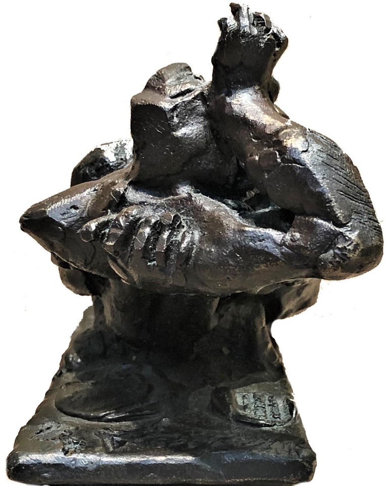 Jacques Lipchitz, Two Figures, French Cubist Patinated Bronze Sculpture ...