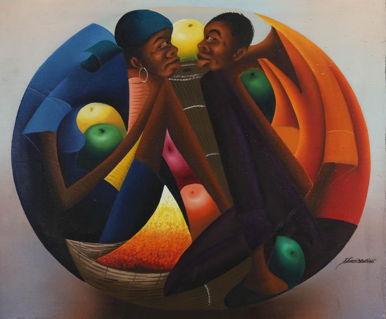 Jacques Louissaint – Jacques Louissaint (geb. 1950) – Ölgemälde, 20 ...