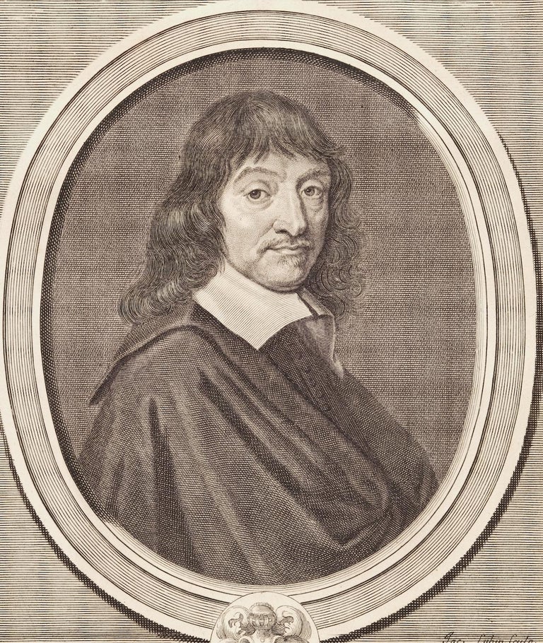 Jacques Lubin - Rene Descartes Portrait: 17th C. Engraving by Lubin in ...