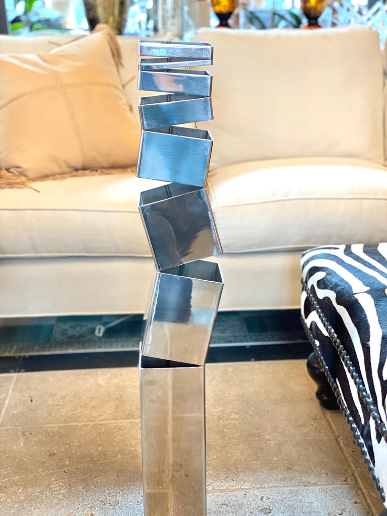 Jacques Mizrahi Metal Rectangular Prism Light For Sale at 1stDibs