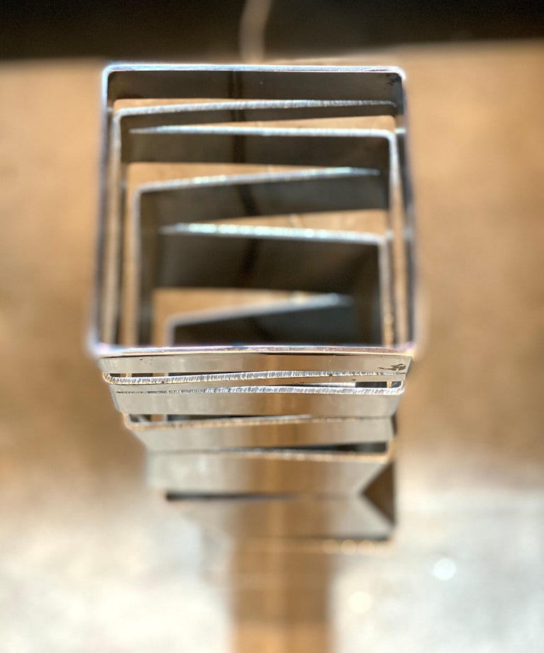 Jacques Mizrahi Metal Rectangular Prism Light For Sale at 1stDibs