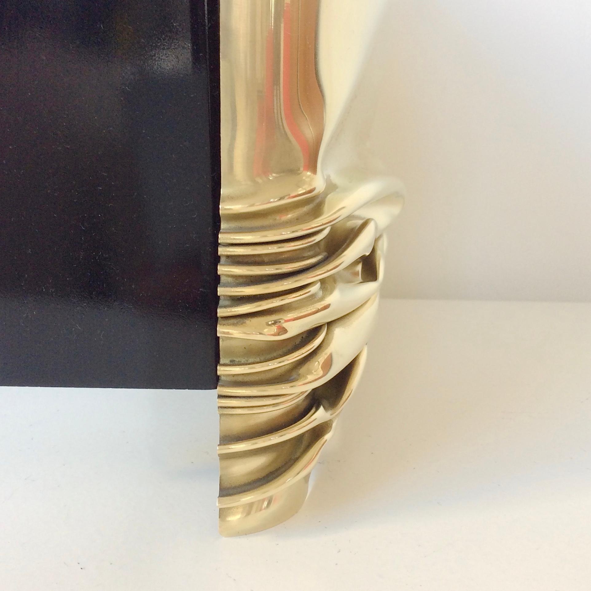 Jacques Moniquet Signed Brass Sconce for Cheret AAM Paris, circa 1975 ...