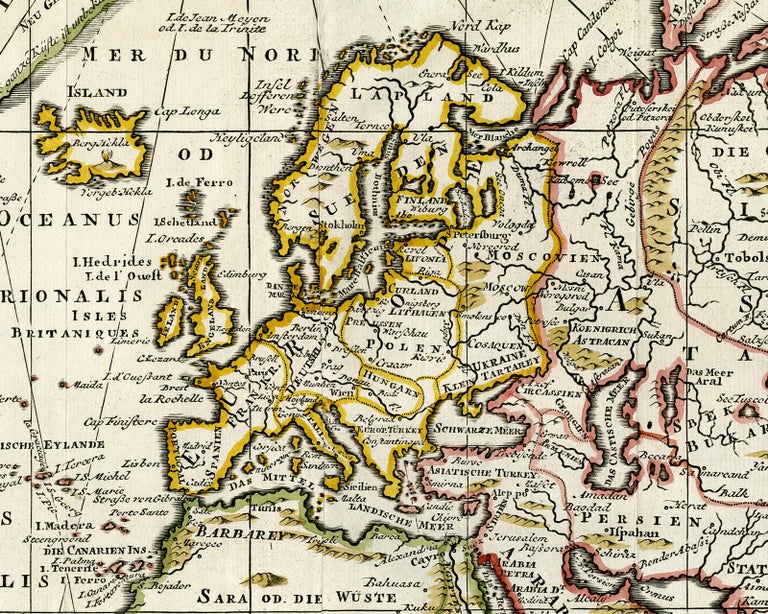 Jacques-Nicolas Bellin - Antique world map - Erdkugel and compass by ...