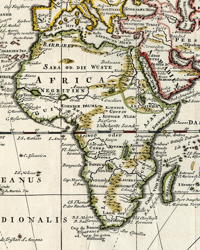 Jacques-Nicolas Bellin - Antique world map - Erdkugel and compass by ...