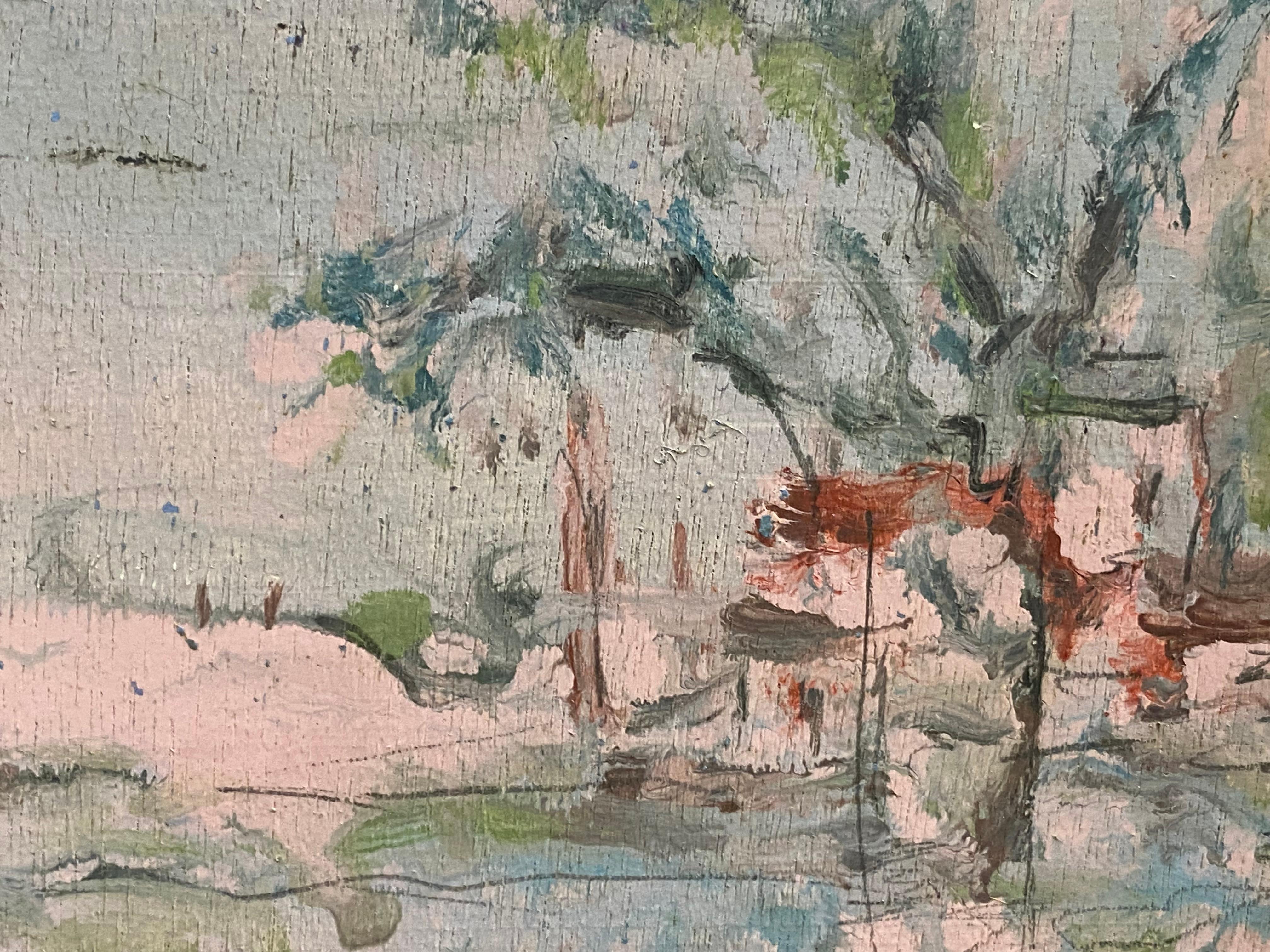 Jacques Pinon - JACQUES PINON - FRENCH SIGNED EXPRESSIONIST LANDSCAPE PAINTING at 1stDibs