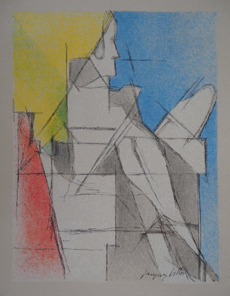 Jacques Villon - Reading Man - Original lithograph (Mourlot) For Sale ...