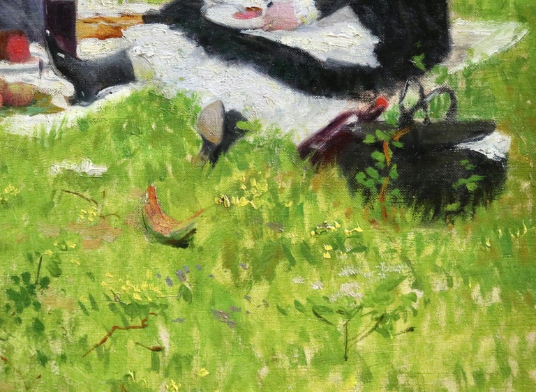 Jacques Wely - The Picnic - 19th Century Oil, Elegant Figures in ...