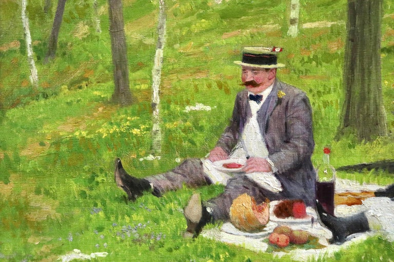 Jacques Wely - The Picnic - 19th Century Oil, Elegant Figures in ...
