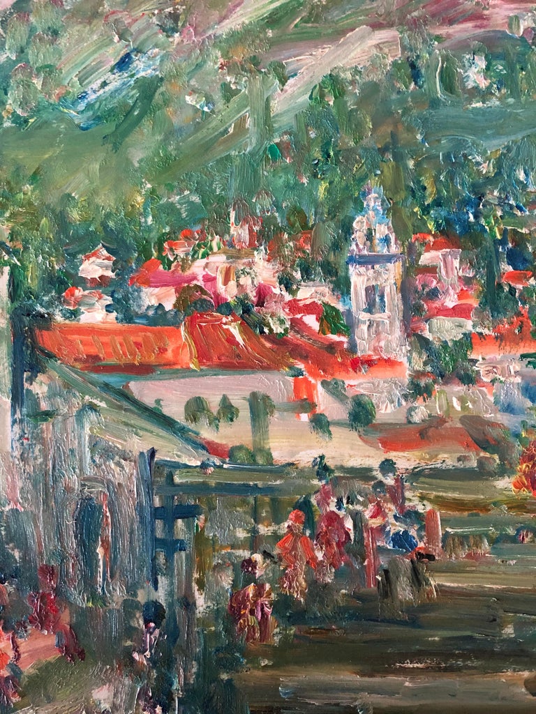 Jacques Zucker - French Riviera Harbor Scene Oil Painting Ecole D'Paris ...