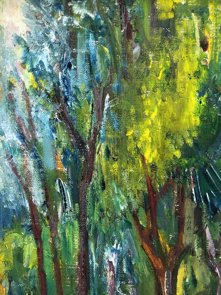Jacques Zucker - "Park Scene" Landscape Post-Impressionism Oil Painting ...