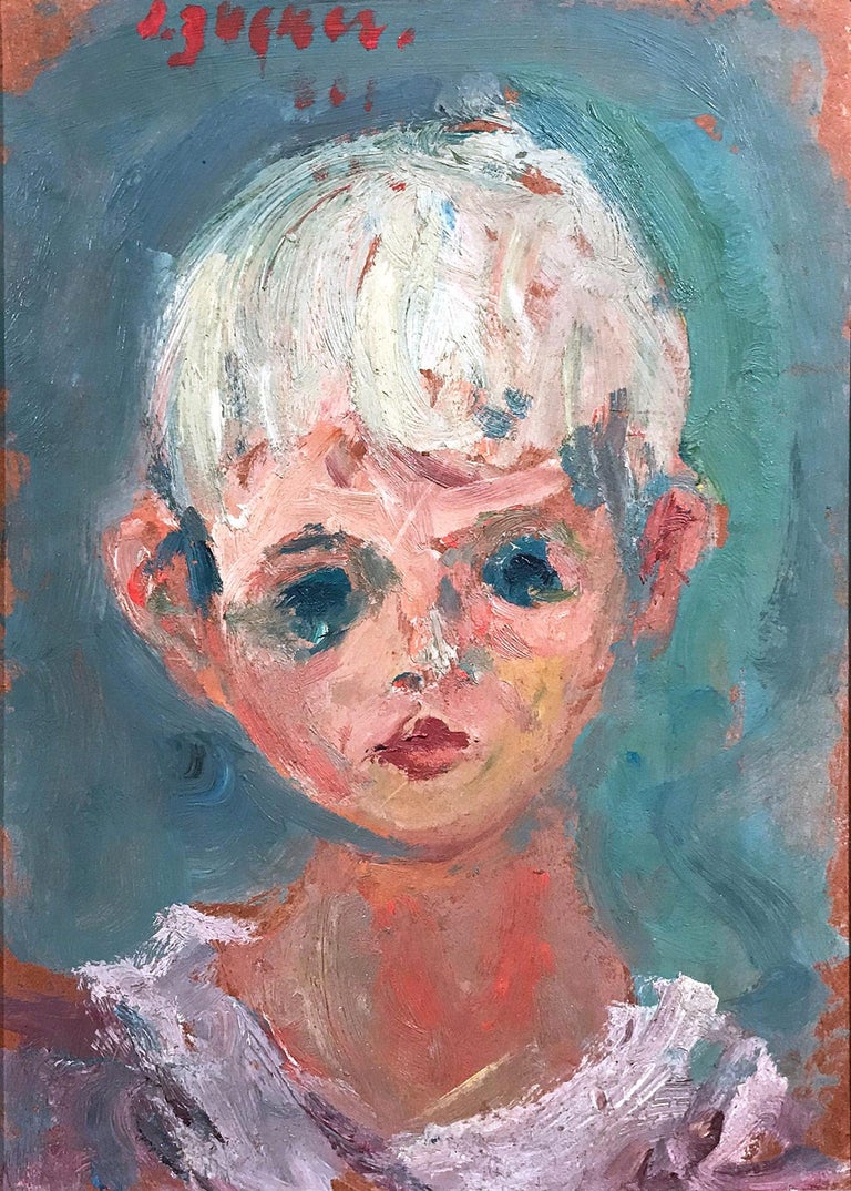 Jacques Zucker - Portrait of a Young Girl, Impressionistic Oil Painting ...