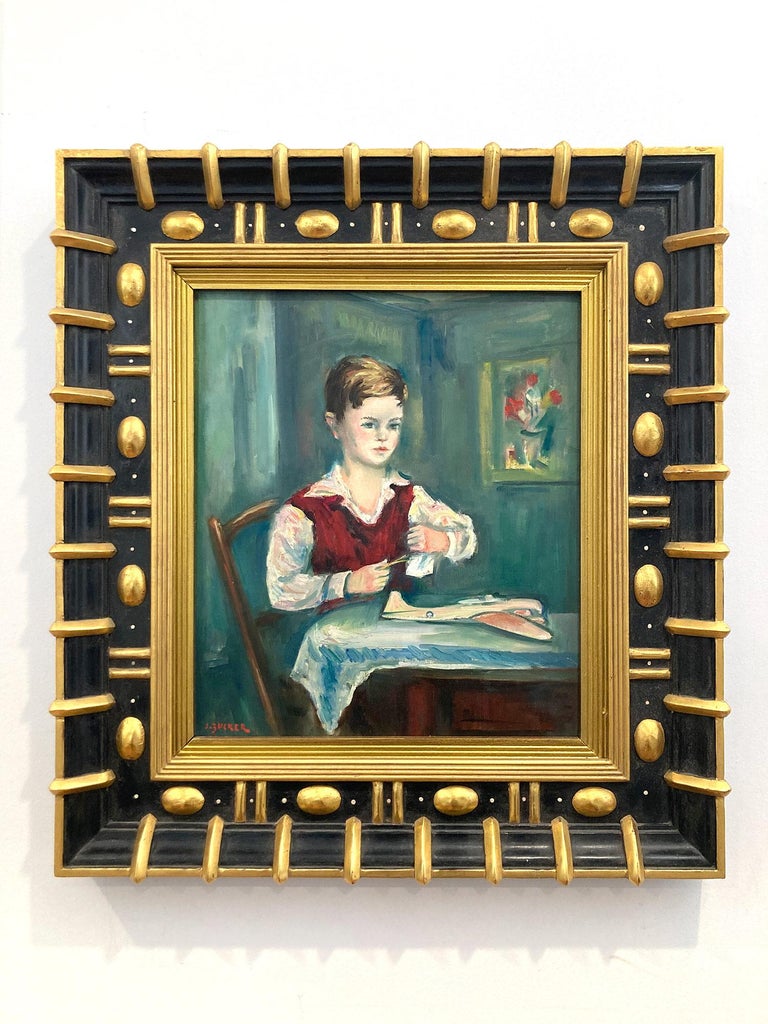Jacques Zucker - "Young Boy with Toy Airplane" Post-Impressionism ...
