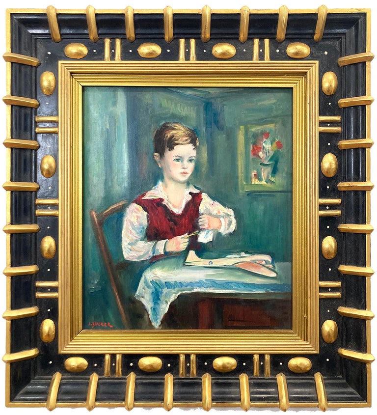 Jacques Zucker - "Young Boy with Toy Airplane" Post-Impressionism ...
