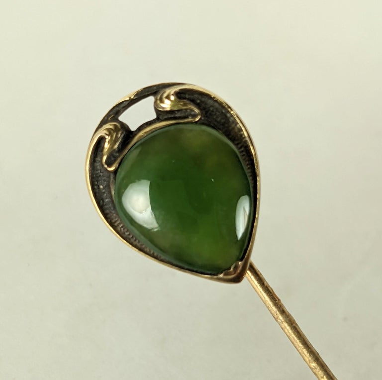 Jade Art Nouveau Stick Pin For Sale at 1stDibs