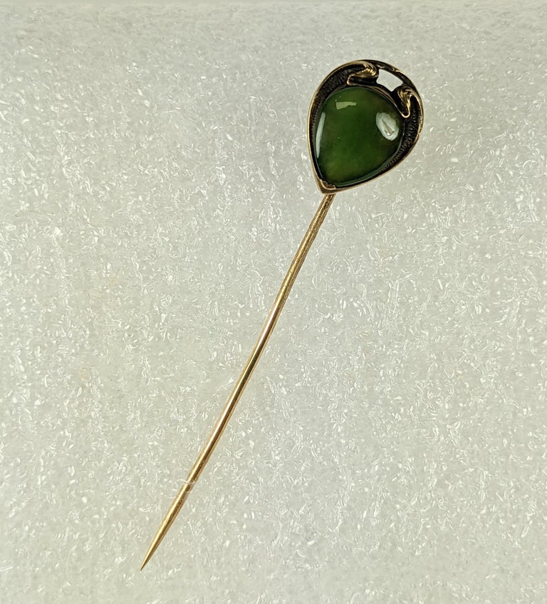 Jade Art Nouveau Stick Pin For Sale at 1stDibs