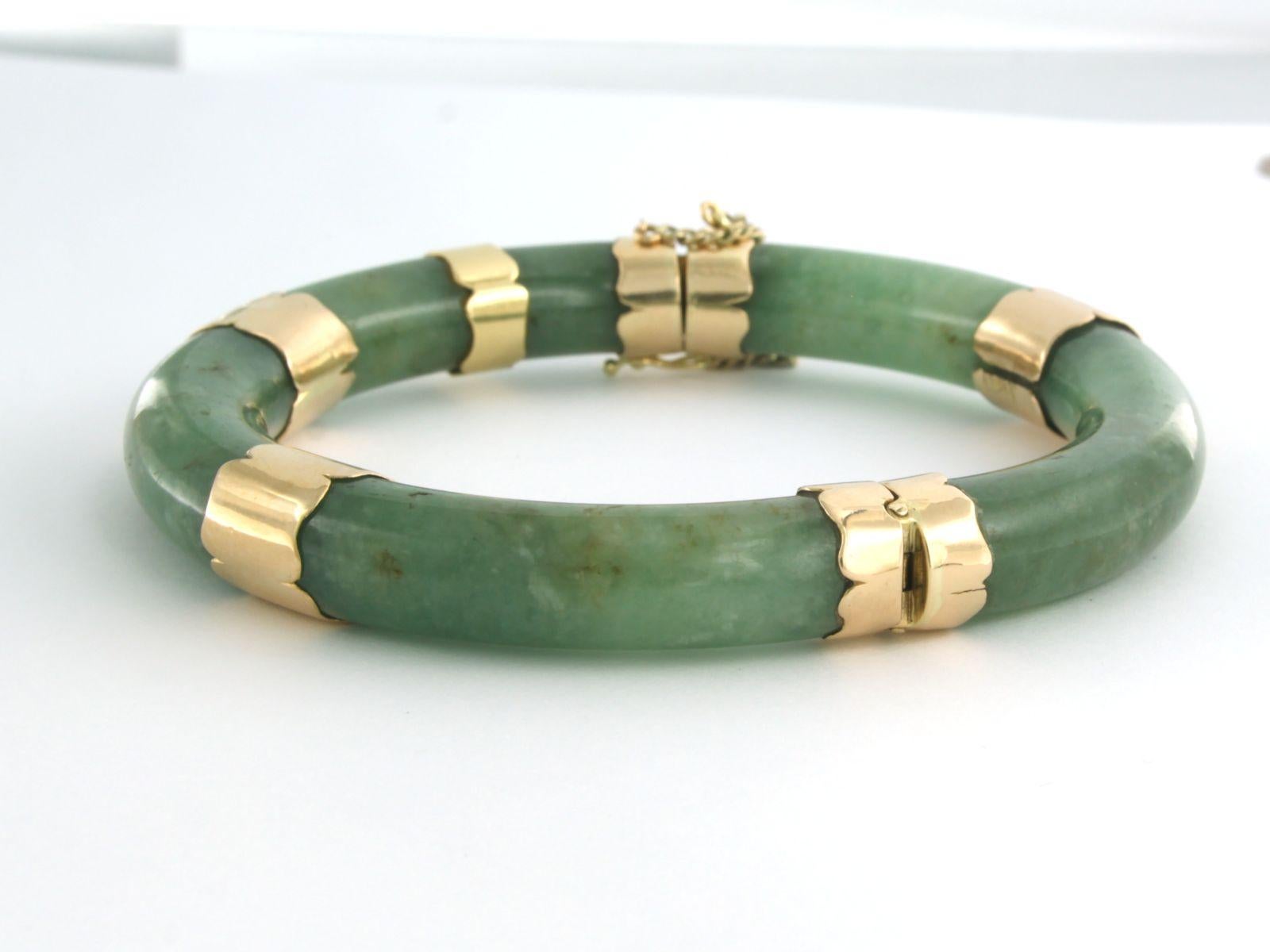 Jade Bangle Hinge Bracelet 14k red gold For Sale at 1stDibs