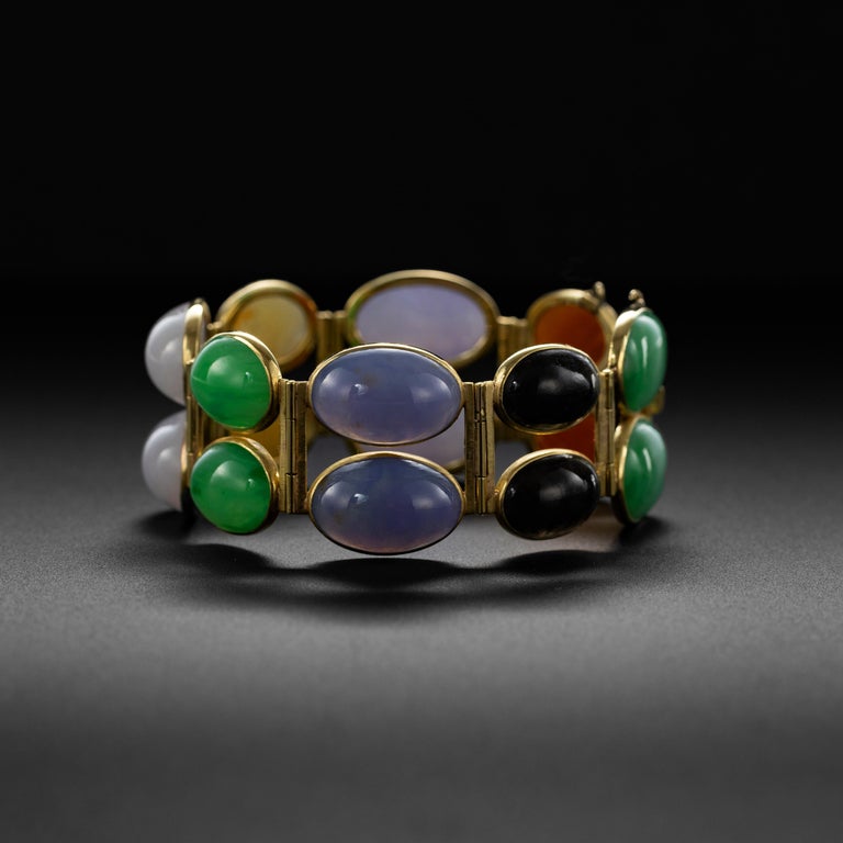 Jade Bracelet in The Finest Jade Colors Certified Untreated at 1stDibs