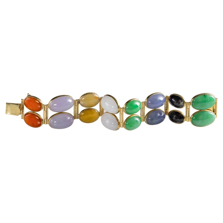 Jade Bracelet in The Finest Jade Colors Certified Untreated at 1stDibs