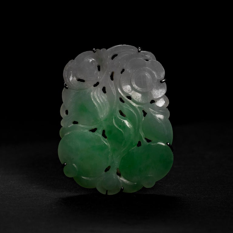 Jade Brooch is Translucent Art Deco πerfection For Sale at 1stDibs