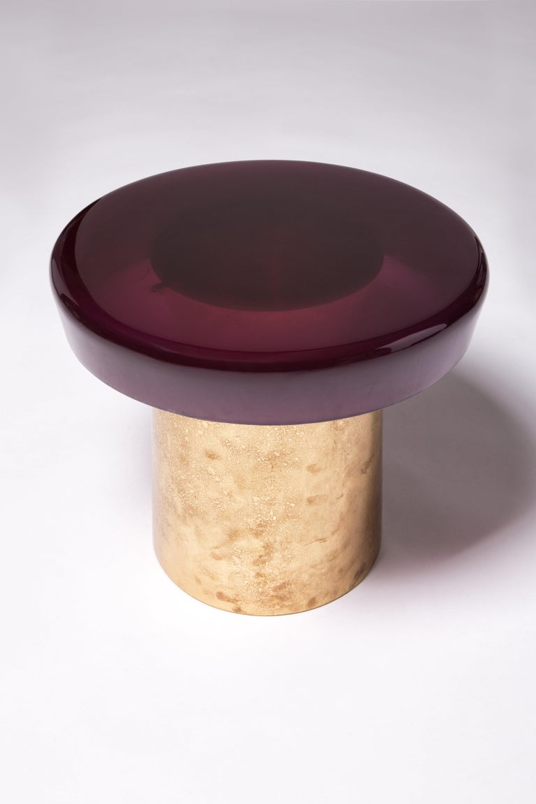 Jade Coffee Table Hight by Draga and Aurel Resin and Brass, 21st ...