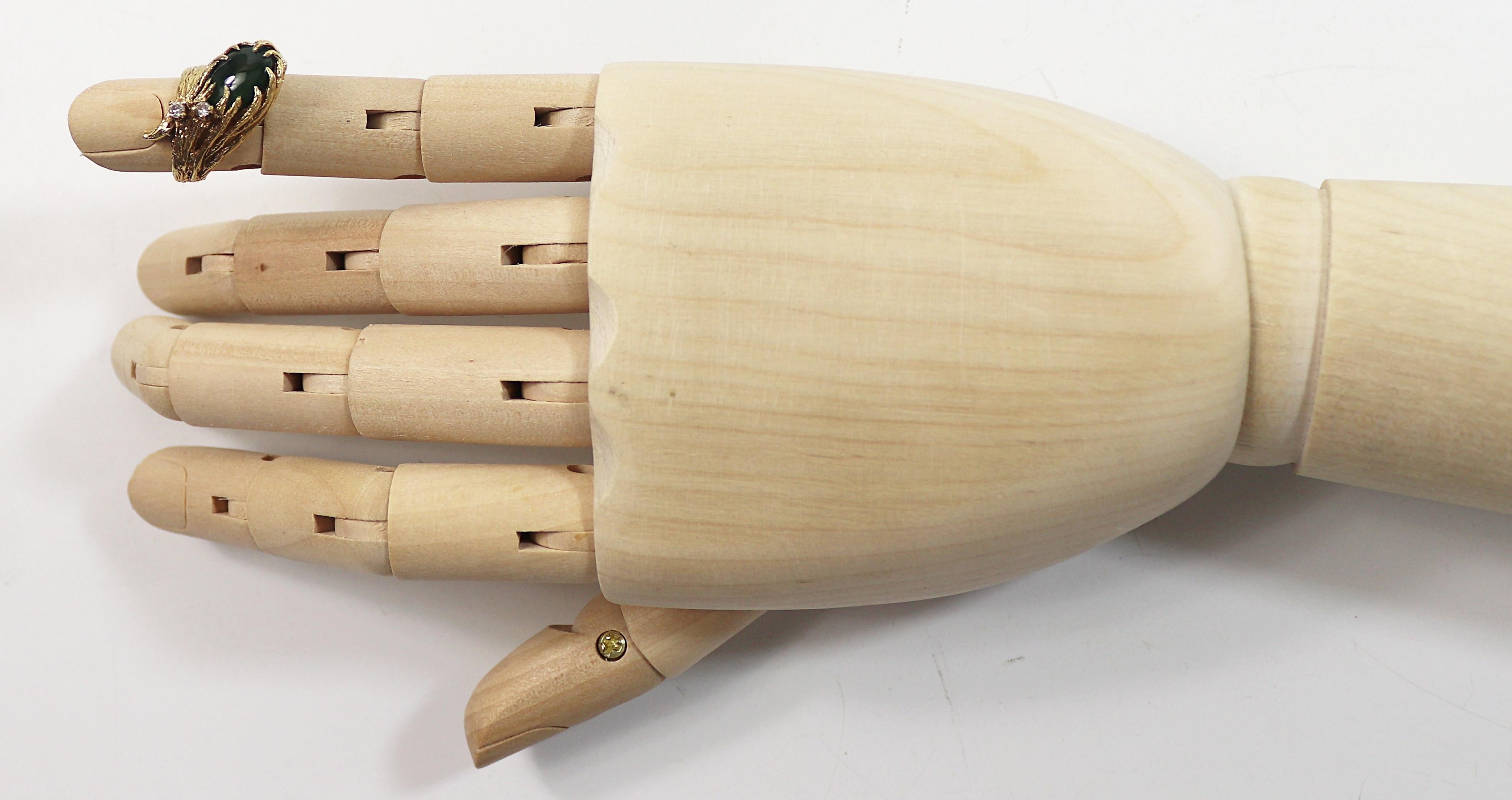 Jade, Diamond, Yellow Gold Ring For Sale at 1stDibs | jade wedding ring ...