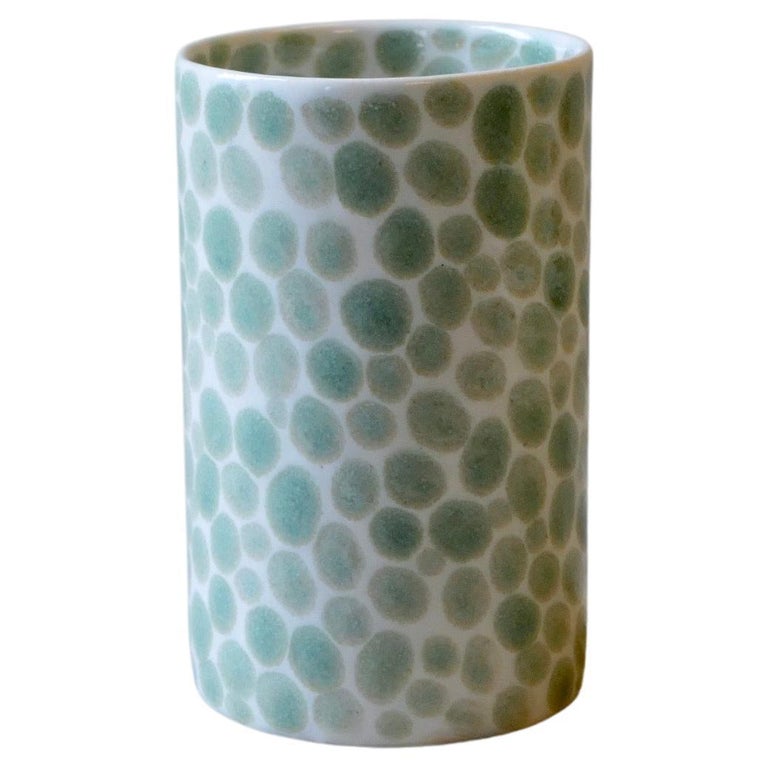 Jade Dots Porcelain Cylinder Tall Cup For Sale at 1stDibs