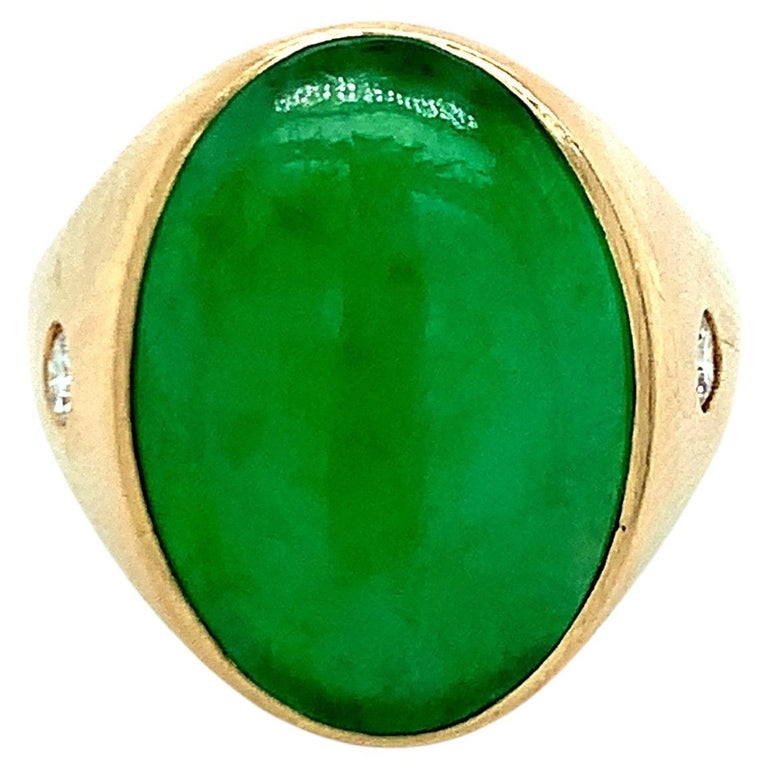 Jade Gold Ring For Sale at 1stDibs