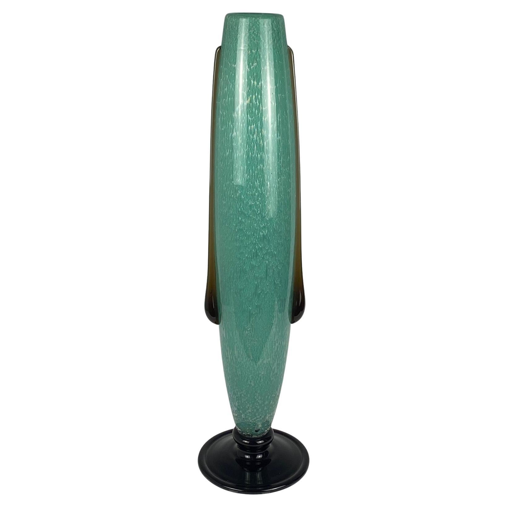 Steuben Jade Green Glass Vase Signed F. Carder at 1stDibs