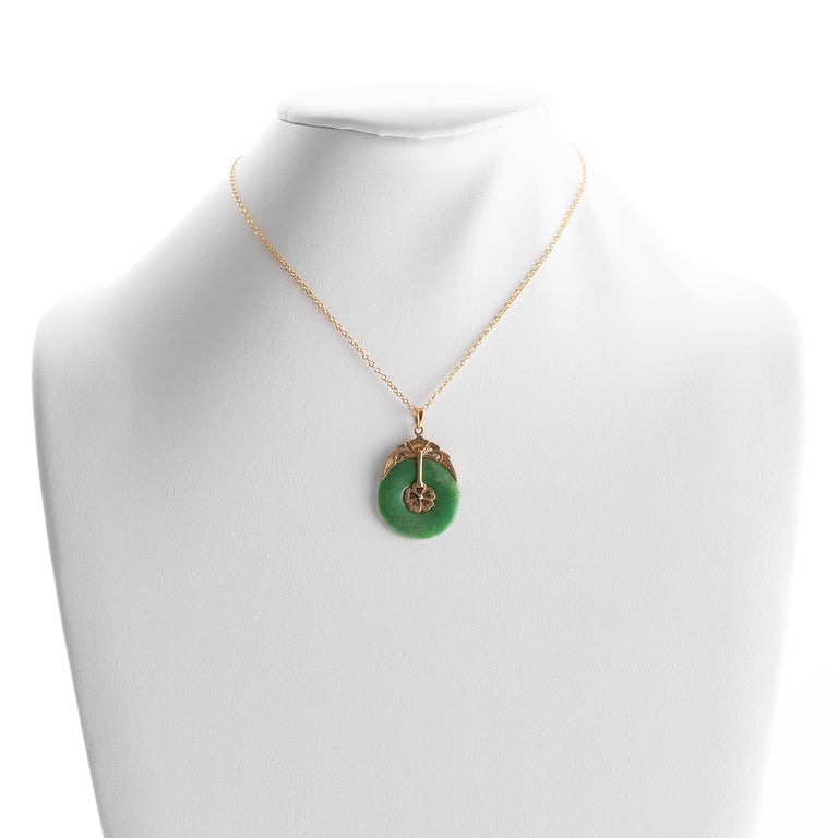 Jade Hololith Victorian Pendant Certified Untreated For Sale at 1stDibs
