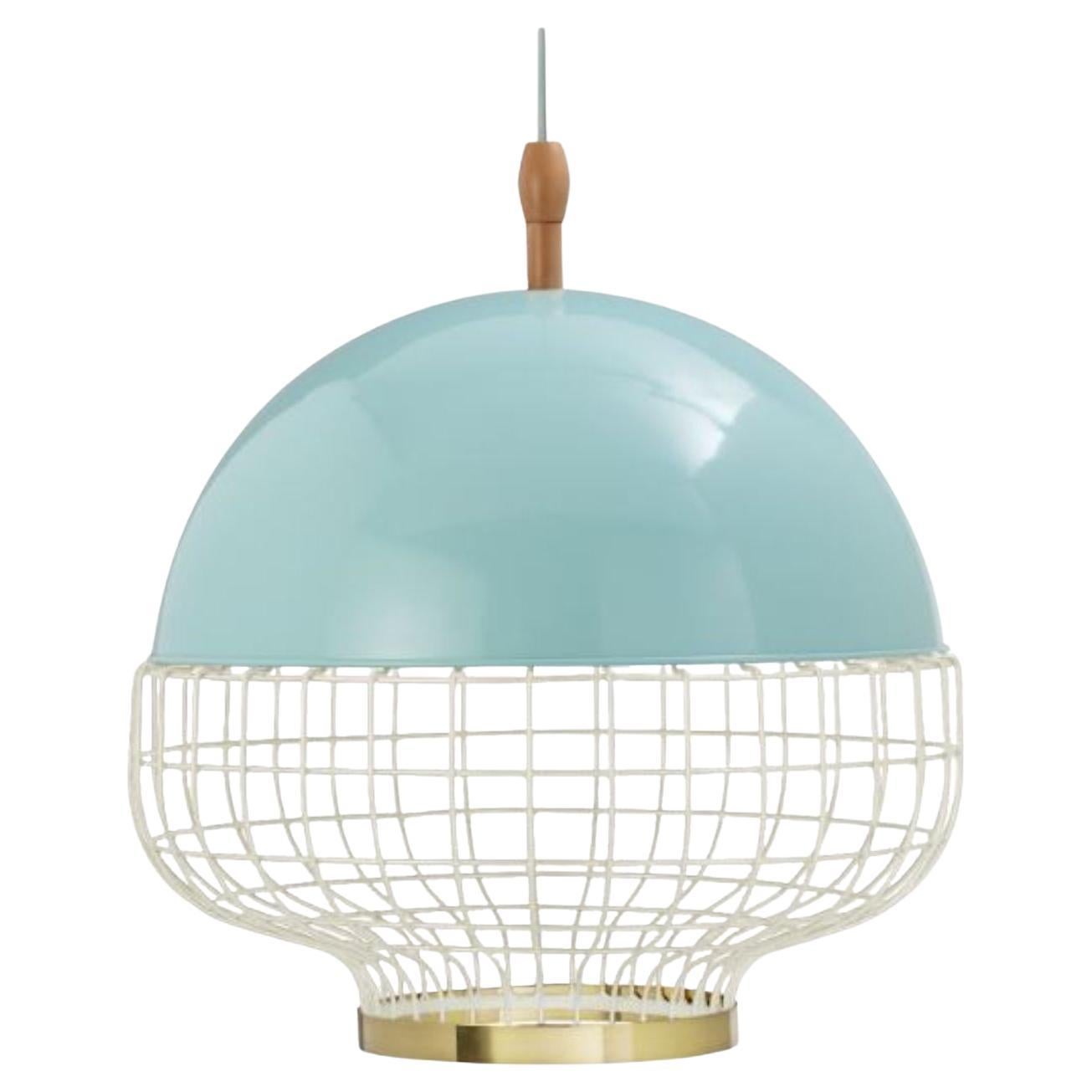 Jade Magnolia Suspension Lamp with Brass Ring by Dooq For Sale at 1stDibs