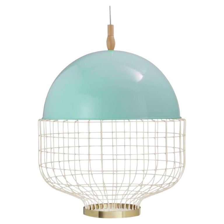 Jade Magnolia Suspension Lamp with Brass Ring by Dooq For Sale at 1stDibs