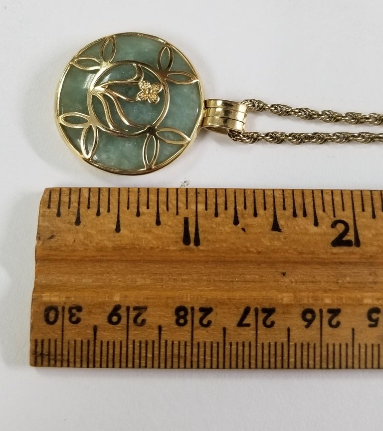 Jade "Medallion" 14 Karat Gold Pendant on Rope Chain at 1stDibs | 14 ...