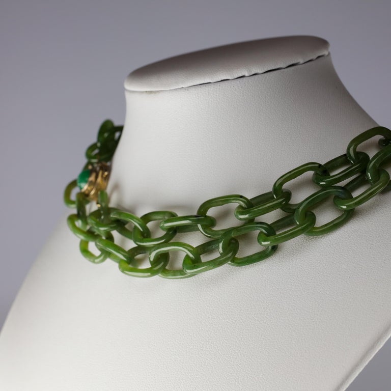 Jade Necklace Hand Carved Chain from One Piece of Stone, circa 1935 at ...
