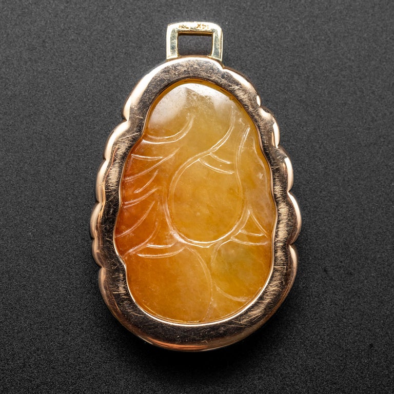 Jade Pendant Carved Peaches Certified Untreated For Sale at 1stDibs ...