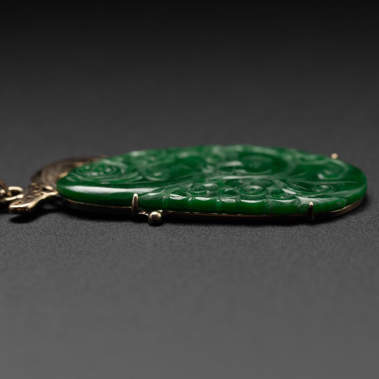 Jade Pendant Certified Untreated Intense Green Chromium Jadeite For ...