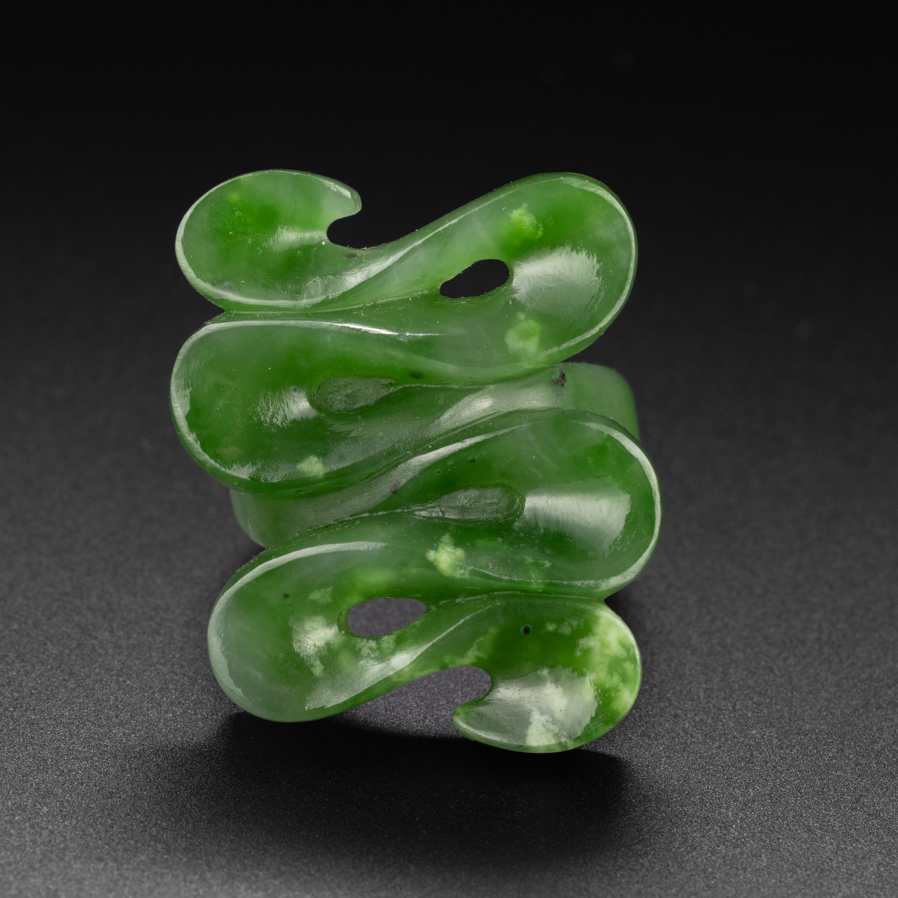 Jade Ring Hand Carved from One Stone Certified Untreated For Sale at ...