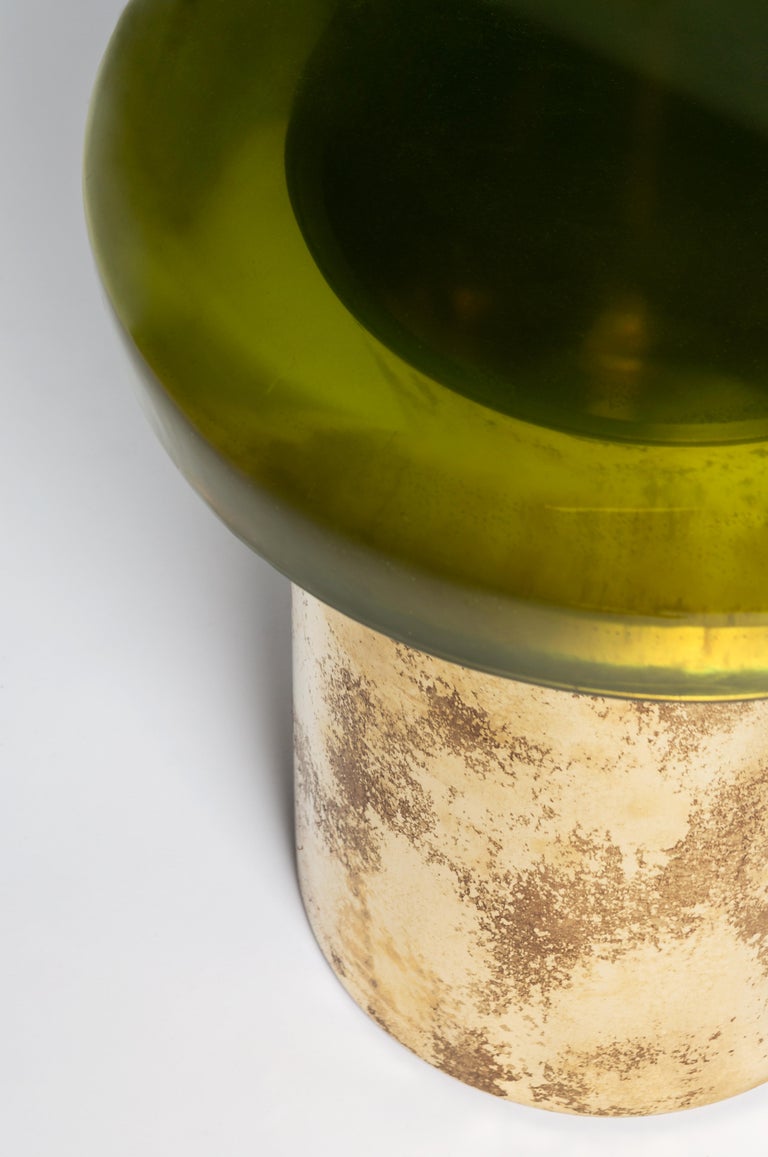 Jade Stool by Draga and Aurel Resin and Brass, 21st Century For Sale at ...