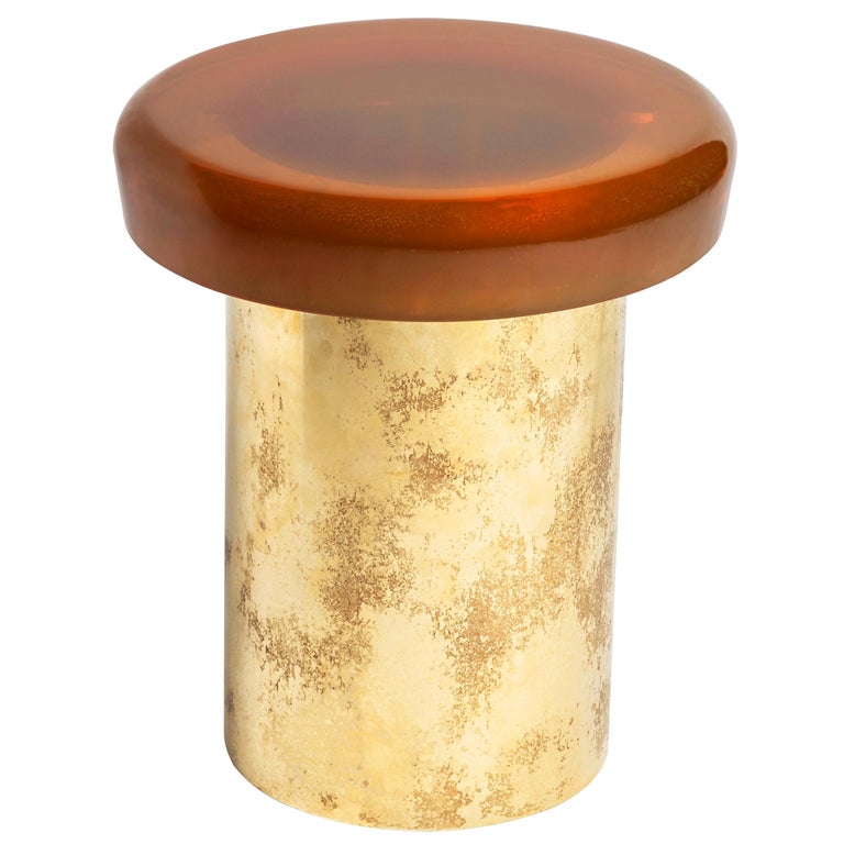 Jade Stool by Draga and Aurel Resin and Brass, 21st Century For Sale at ...